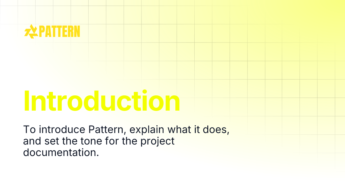 Introduction | Pattern